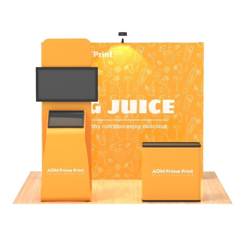 10ft Pop-Up Display Package with Monitor/iPad Stand & Fabric Podium ...