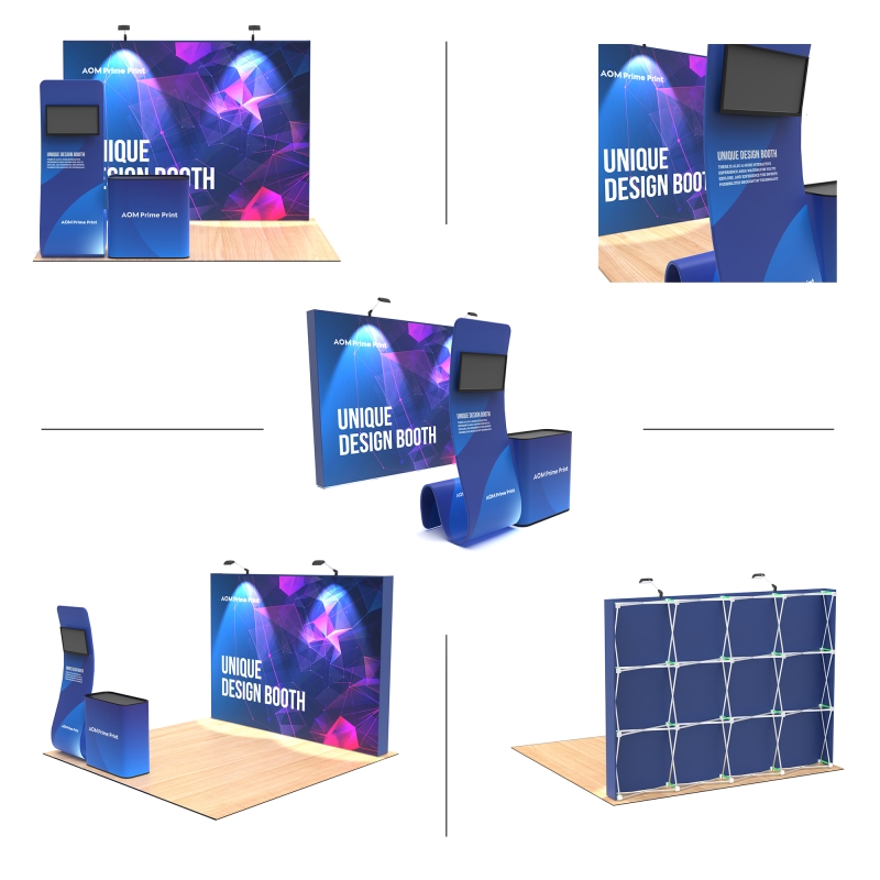 10ft Pop-Up Display Package with Snakelike Monitor Stand & Trade Show ...