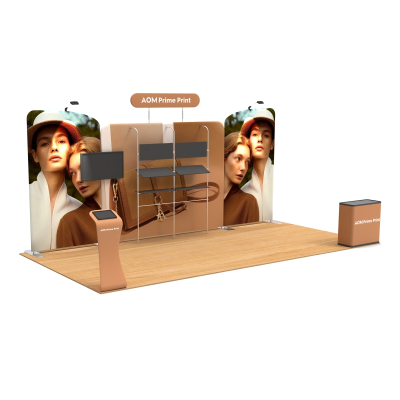 10x20 Trade Show Booths | Waveline Pop-Up Displays-AOM Displays