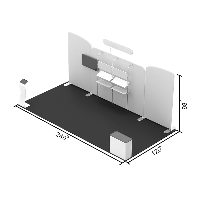 10x20 Trade Show Booths | Waveline Pop-Up Displays-AOM Displays