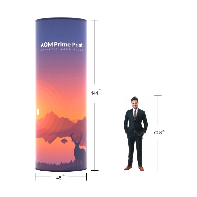 Custom LED Trade Show Display Backlit Tower - Cylindrical Fabric Tube ...