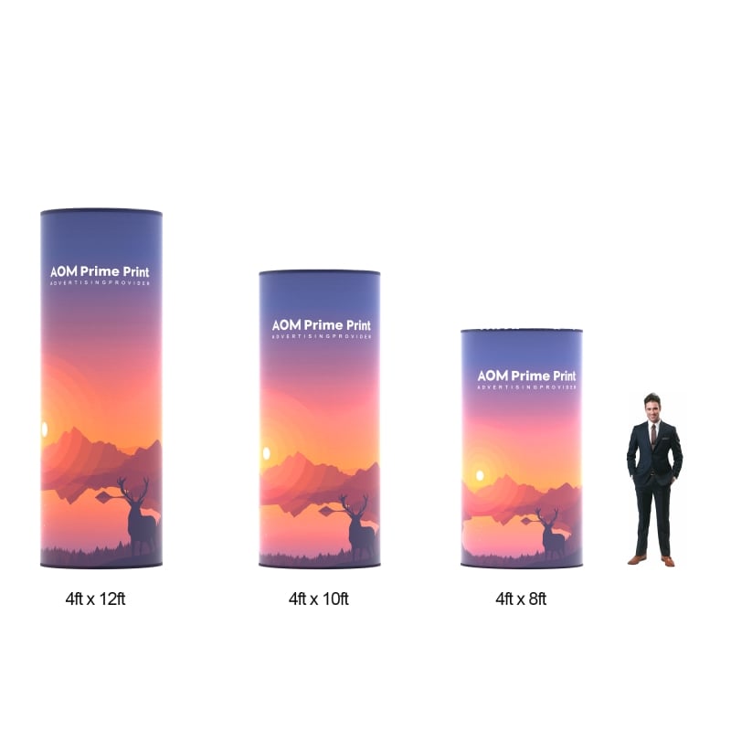 Custom LED Trade Show Display Backlit Tower - Cylindrical Fabric Tube ...