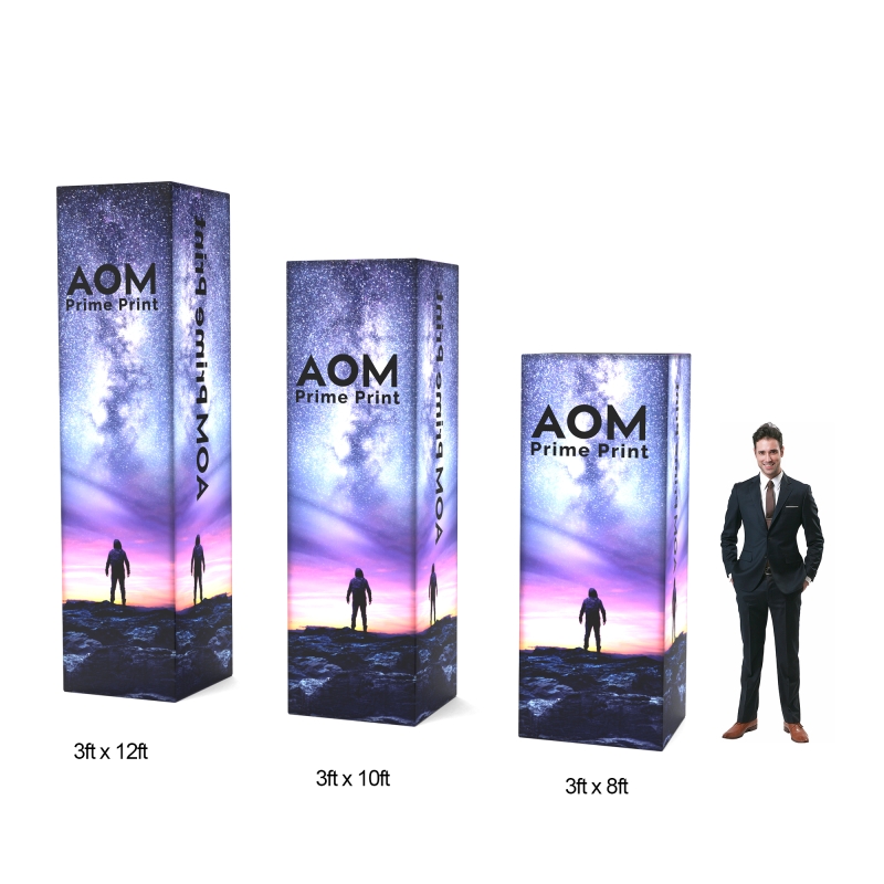 Custom LED Backlit Trade Show Tower Display - Tension Fabric Banner ...